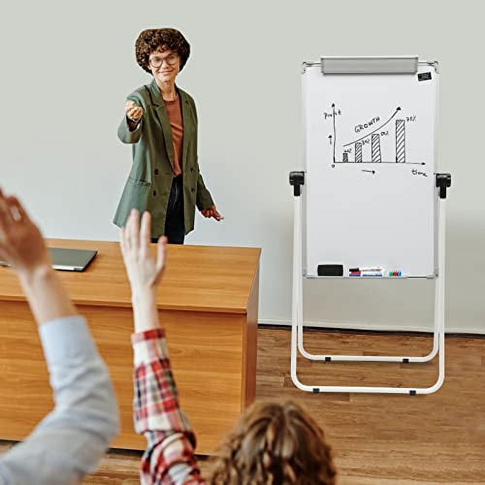 Easel Whiteboard 36 x 24 Inches Double Sided Magnetic Dry Erase Easel ...