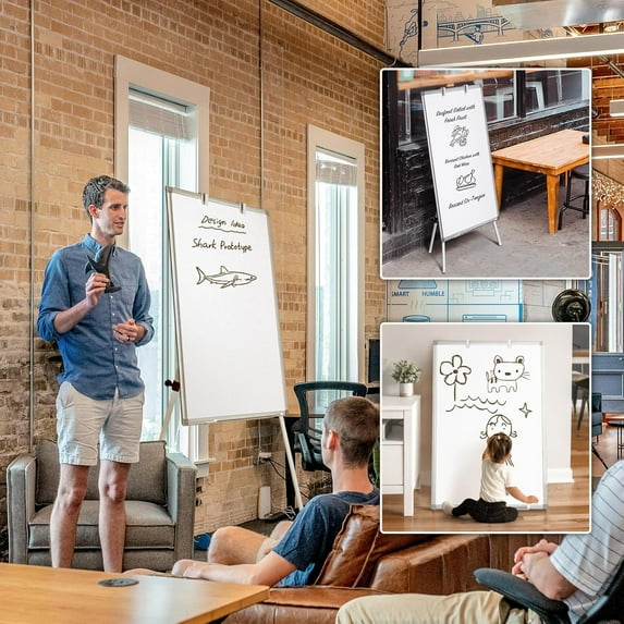 Easel Whiteboard - Magnetic Portable Dry Erase 36 x 24 Tripod Height ...