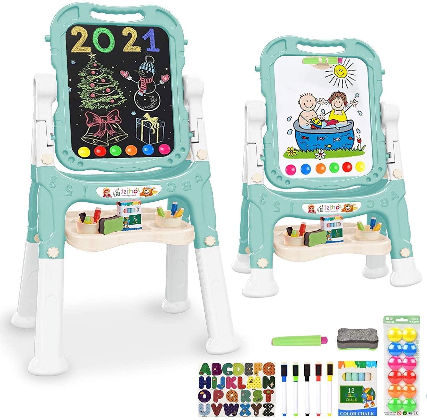 Easel for Kids,Rotatable Double Sided Easel for Kids Adjustable ...