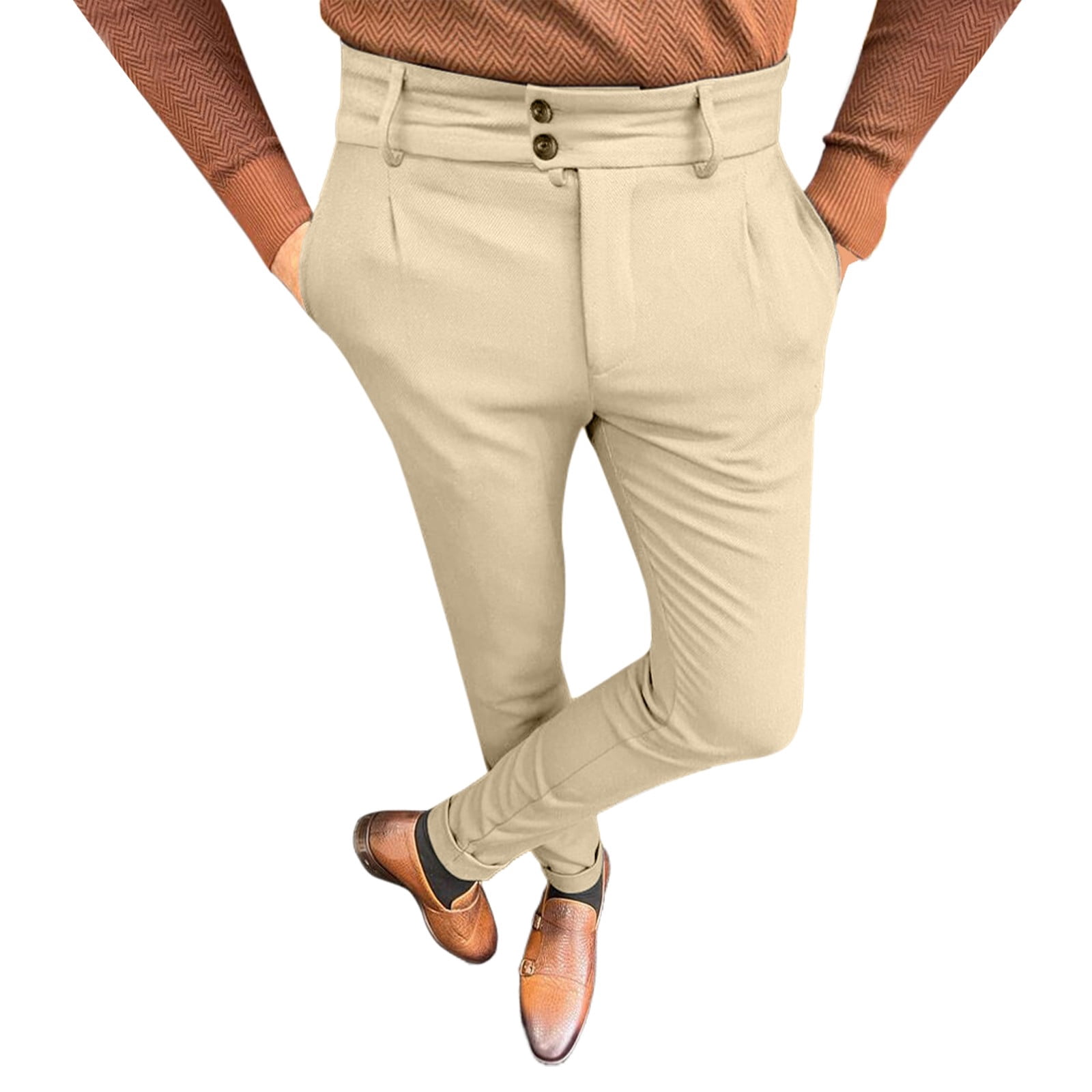Eashery Cargos for Men Big Twill Jogger Pants Linen Pants Men (Khaki,M ...