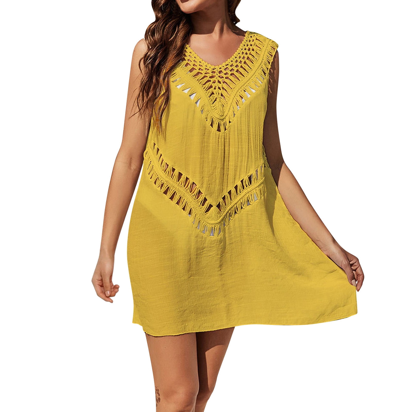 Eashery Swimsuit Cover Ups For Women Women's Spaghetti Strap Hollow Out ...