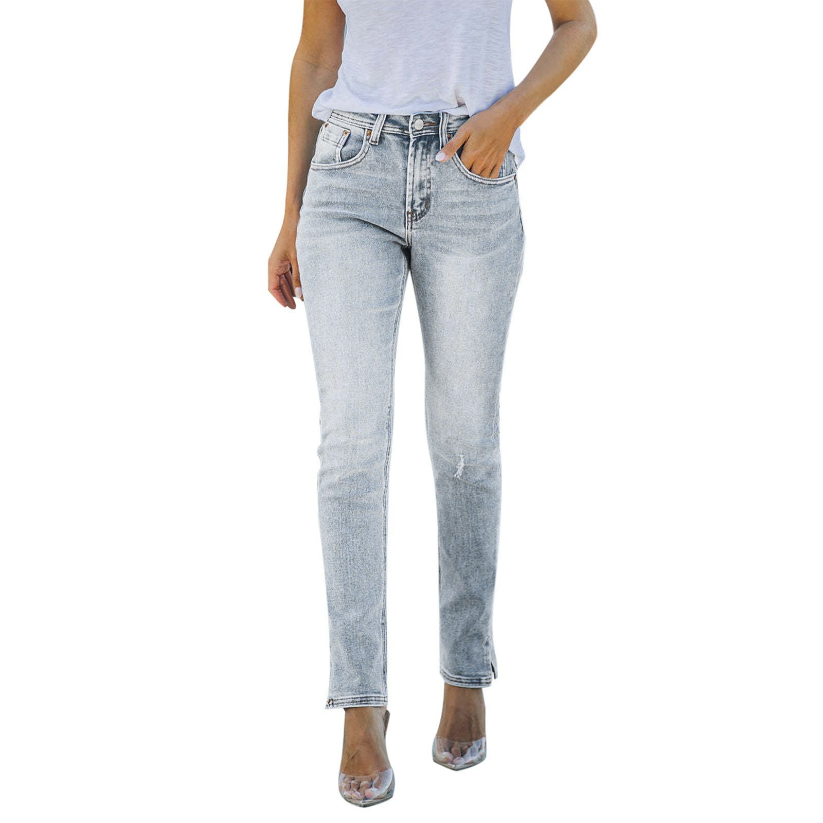 Eashery Women Jeans Stretch Pull-On Jegging Stretch High Waist Bottoms ...