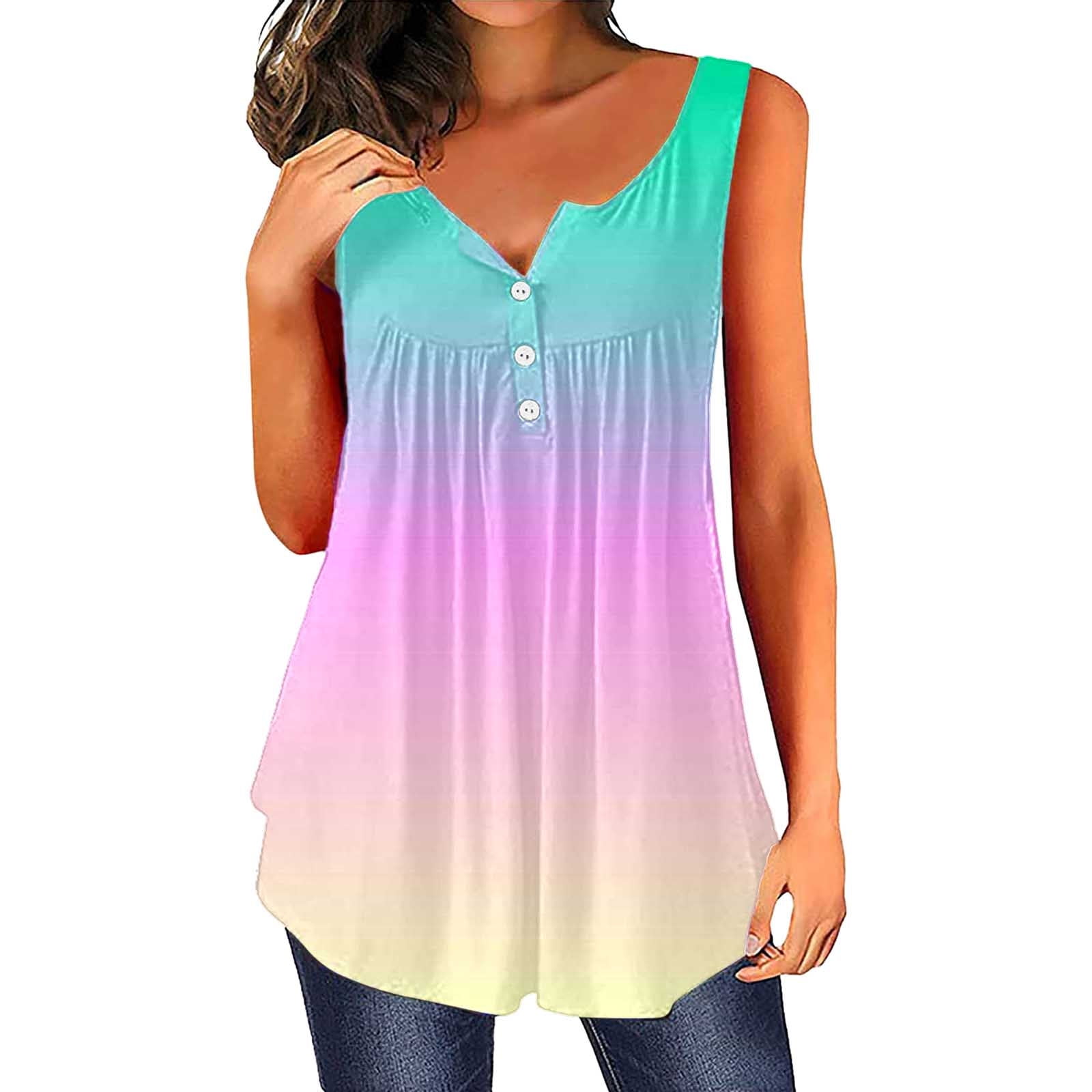 Eashery Women Tank Tops Print Womens Tops Summer Soft Women Tops Summer ...