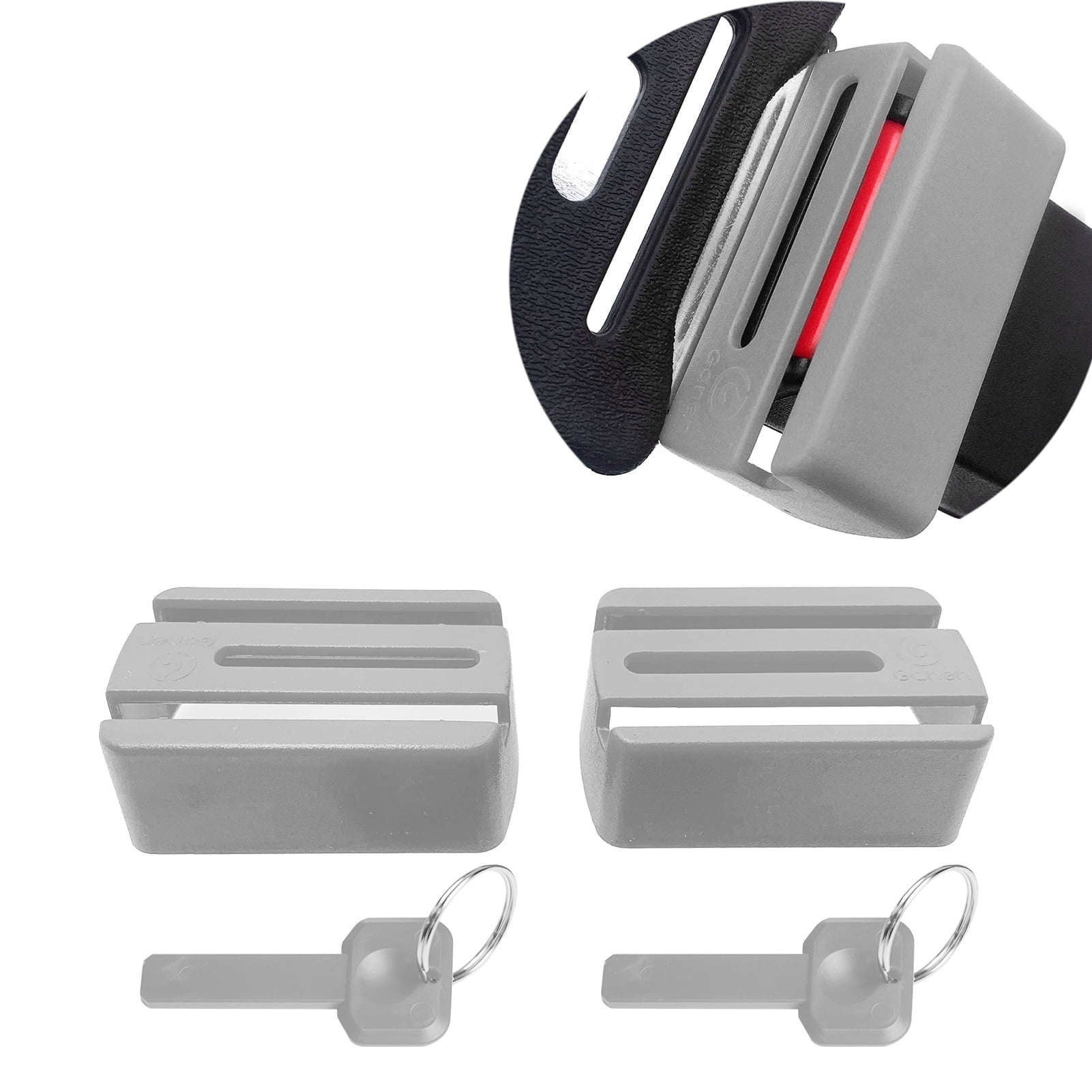 Easicozi Seat Belt Lock, Stop Children Opening Seat Belts, Gray, Pack ...