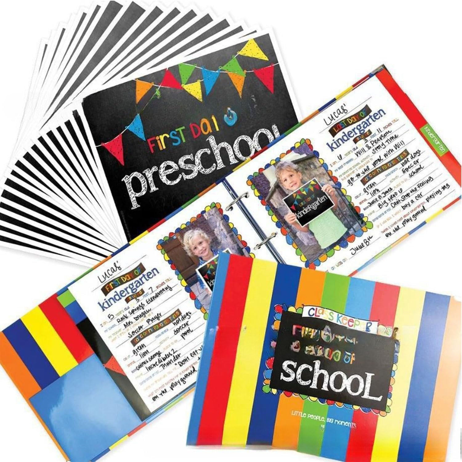 Easiest School Days Memory Album, First and Last Day of School Memory ...