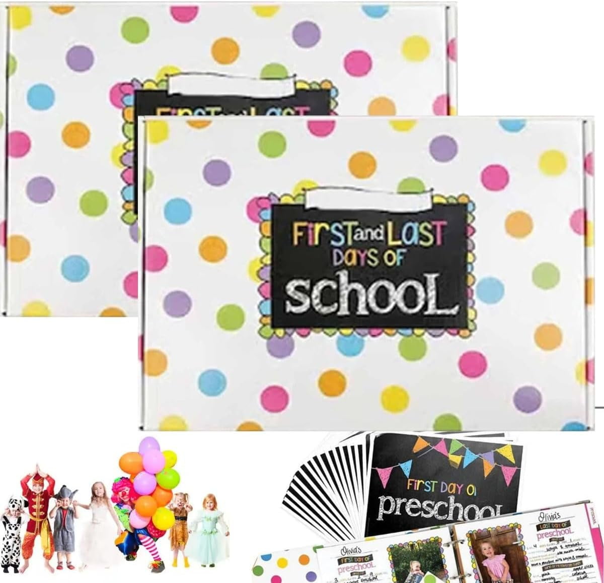 Easiest School Days Memory Album, First and Last Days of School Memory ...