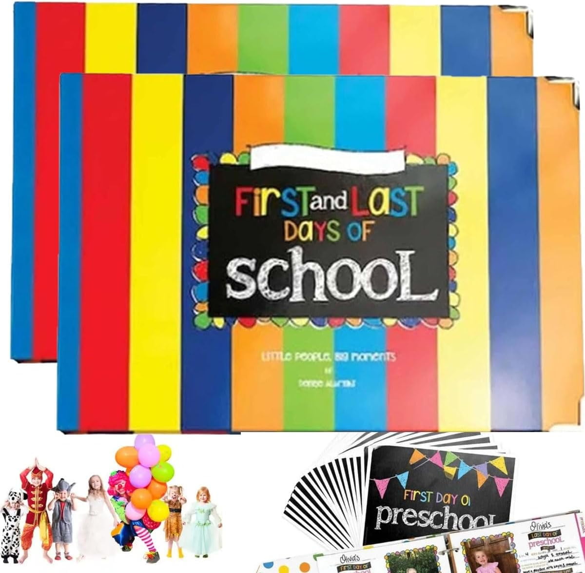 Easiest School Days Memory Album, First and Last Days of School Memory ...