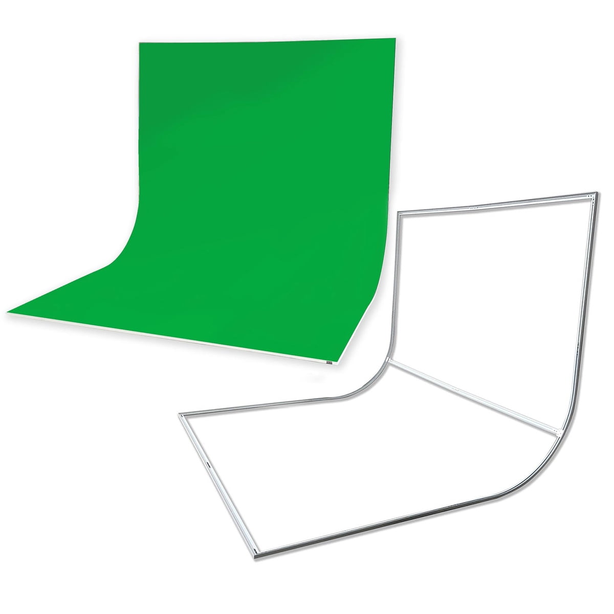 Easiframe Cyclorama Curved Frame with 8.2x12.5' Chroma Key Green Fabric ...