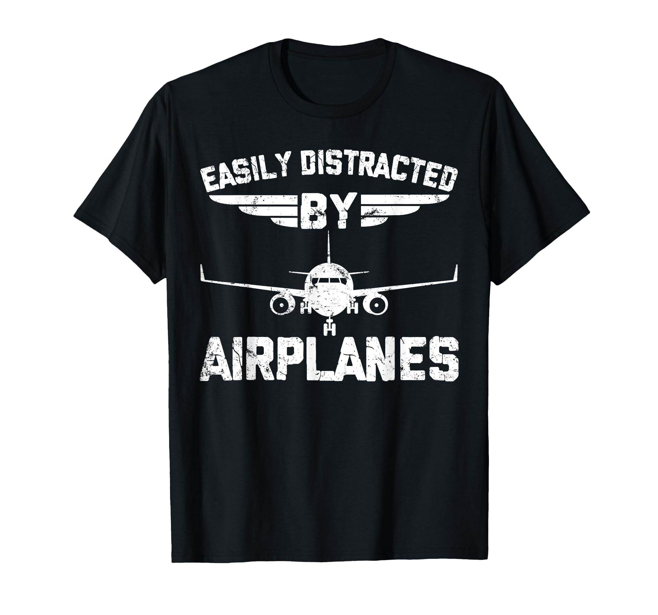 Easily Distracted By Airplanes Aviation Pilot Airplane Lover T-Shirt ...