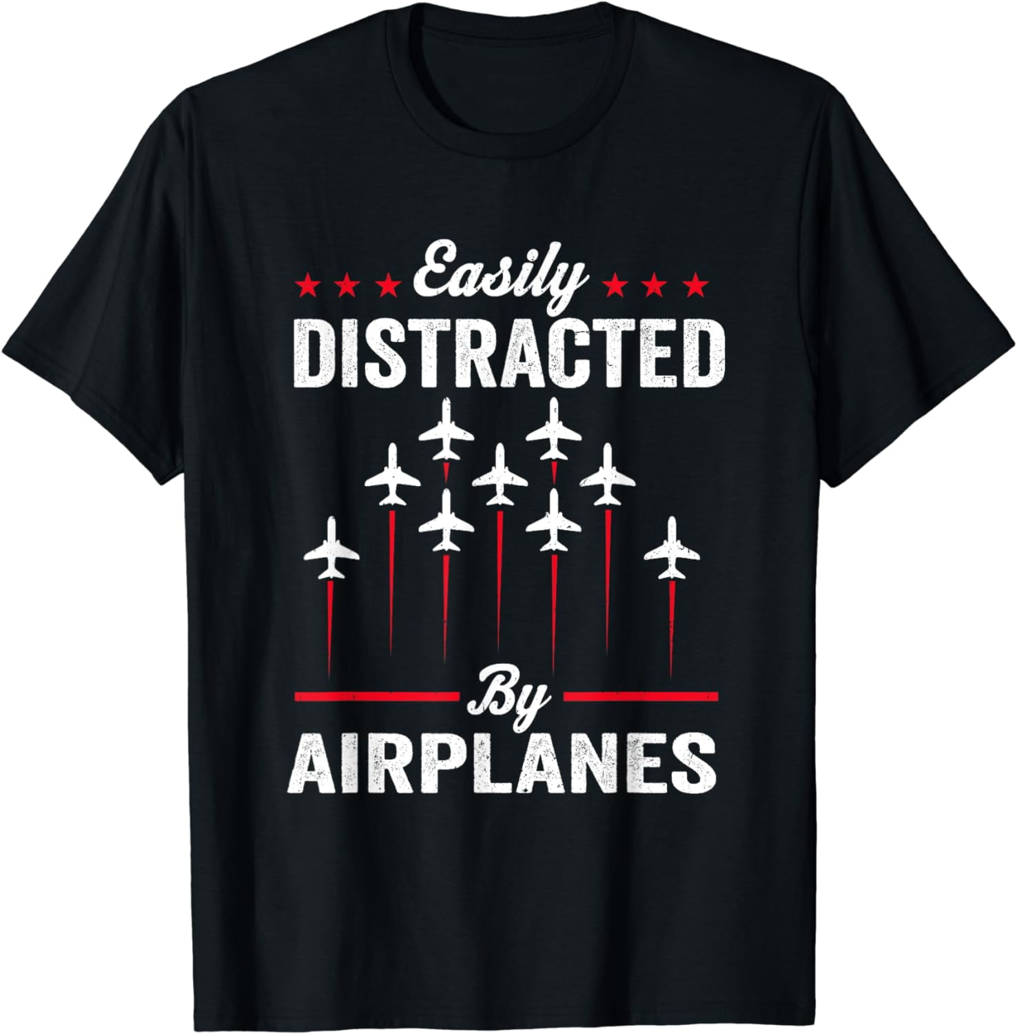 Easily Distracted By Airplanes, Pilot Airplane Lover Vintage Funny ...