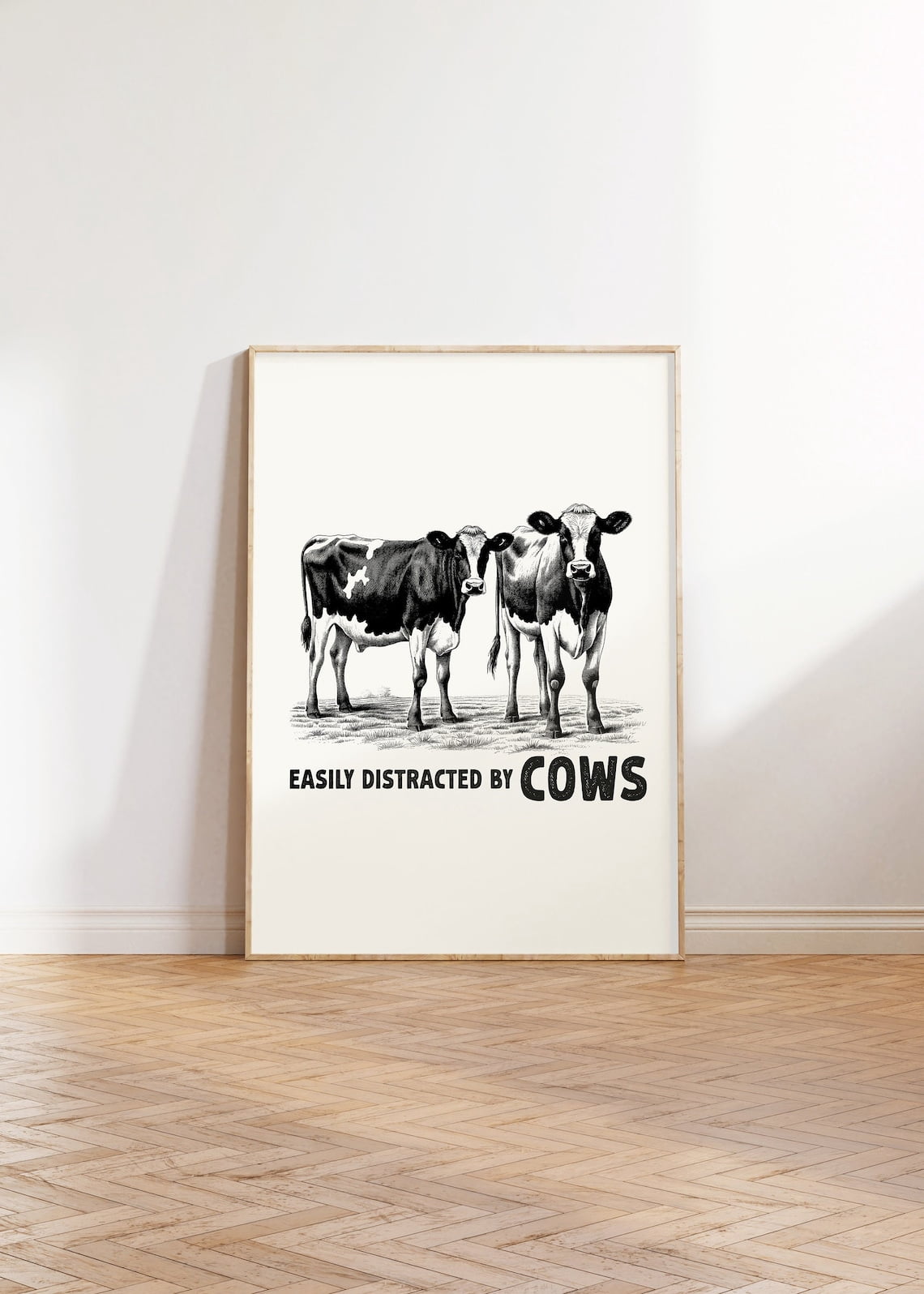 Easily Distracted By Cows, Modern Farmhouse Wall Art, Farm Cow Posters ...