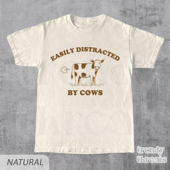 Easily Distracted By Cows Shirt, Cow Shirt, Cow Lover Shirt, Funny Cow ...