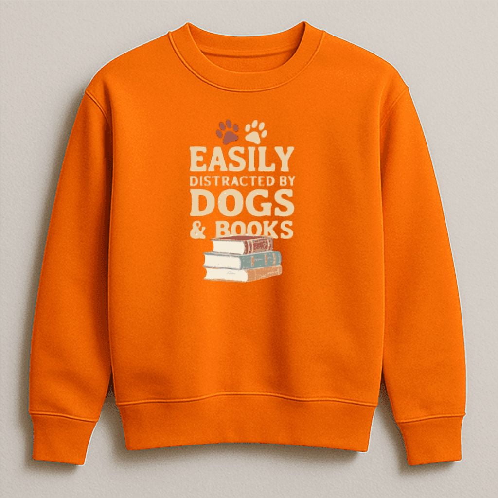 Easily Distracted By Dogs And Books Dog Lover Gift Funny Cozy Reading ...