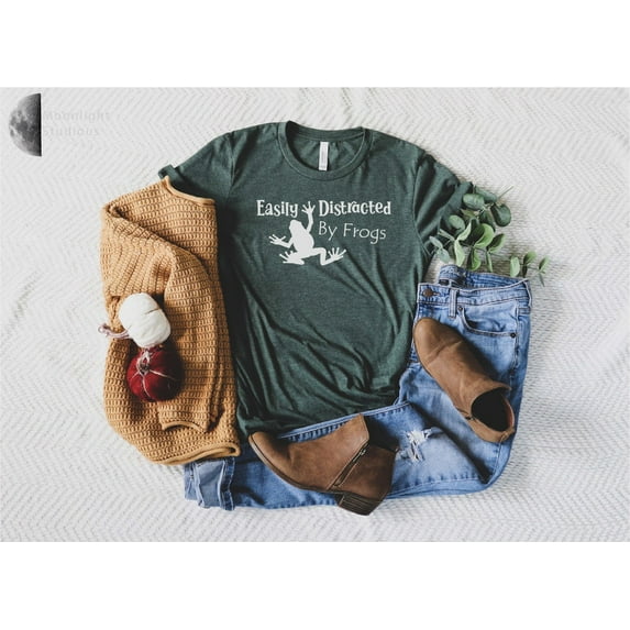 Easily Distracted By Frogs, Animal Shirt, Frogs Mom, Animal Lover, T ...
