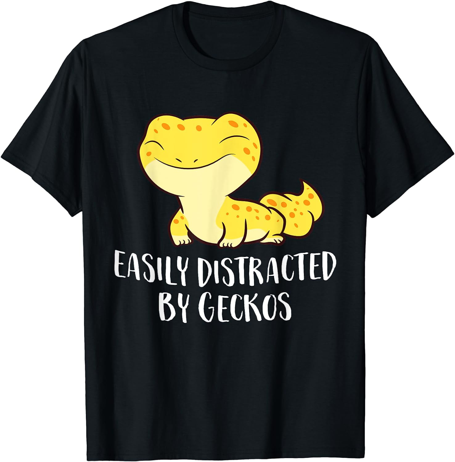 Easily Distracted By Geckos Cute Leopard Lizard Love Gecko T-Shirt ...