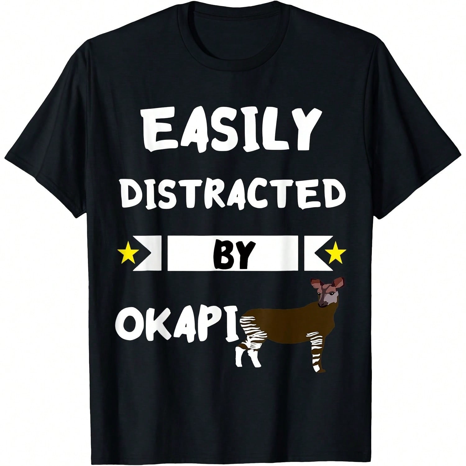 Easily Distracted By Okapi Forest lese Zebra Giraffe T-Shirt. - Walmart.com