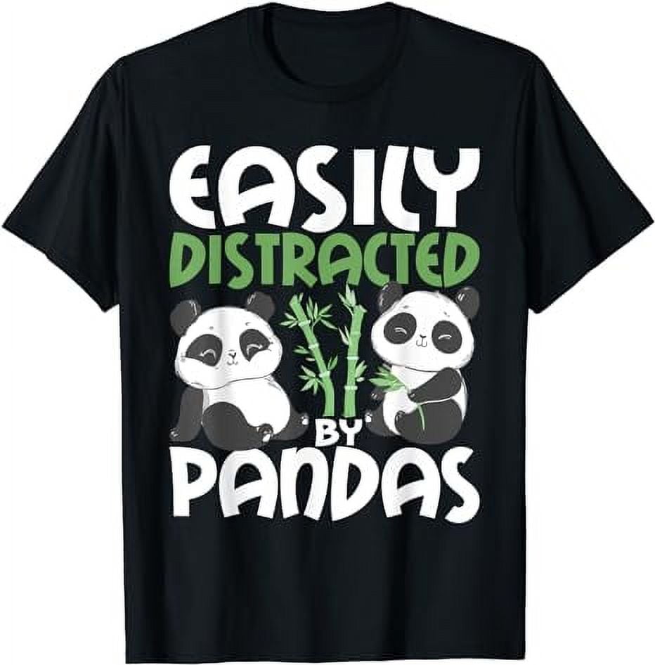 Easily Distracted By Pandas - Cute Kawaii Panda Bear T-Shirt - Walmart.com