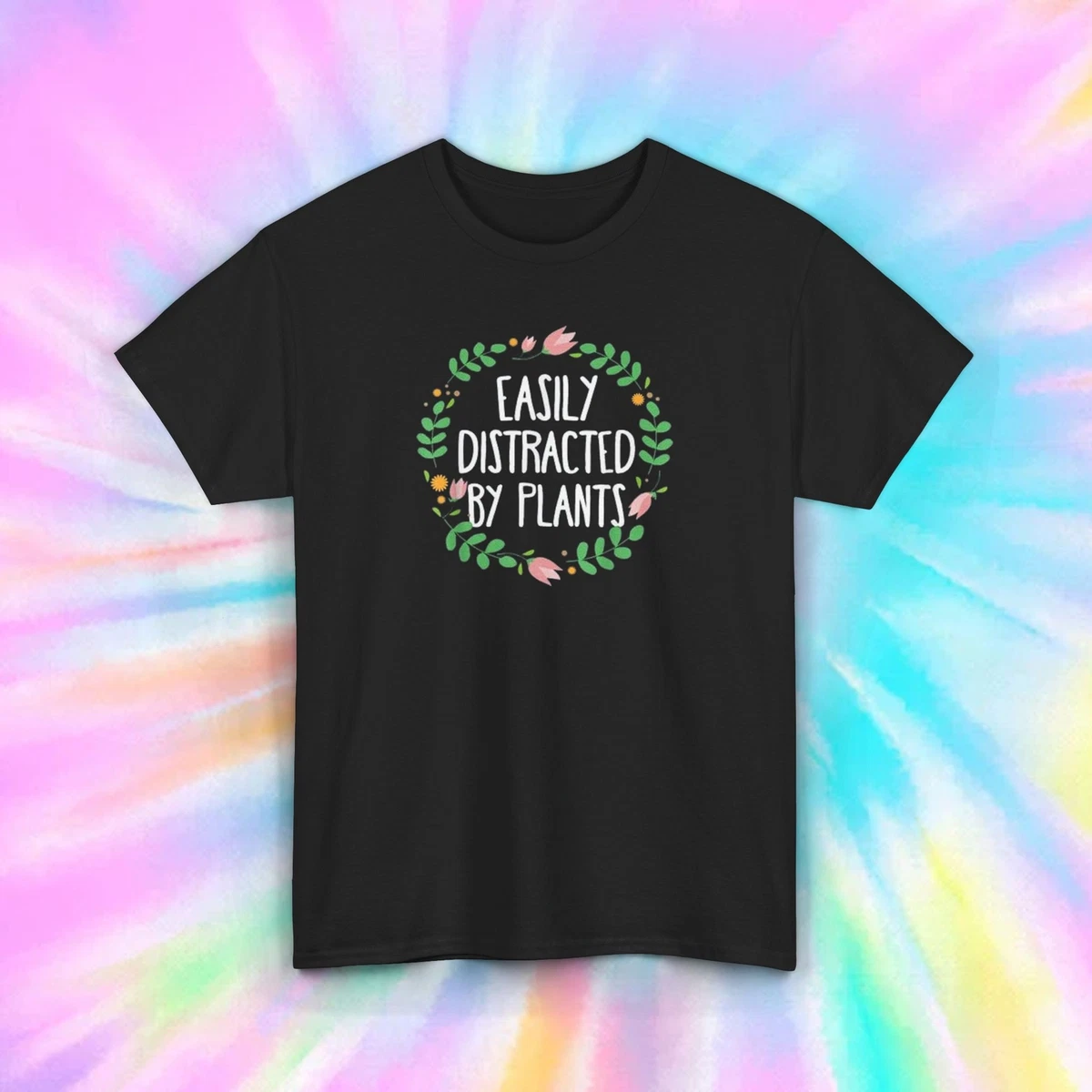 Easily Distracted By Plants Funny Garden Loverer Nature Graphic T-Shirt ...