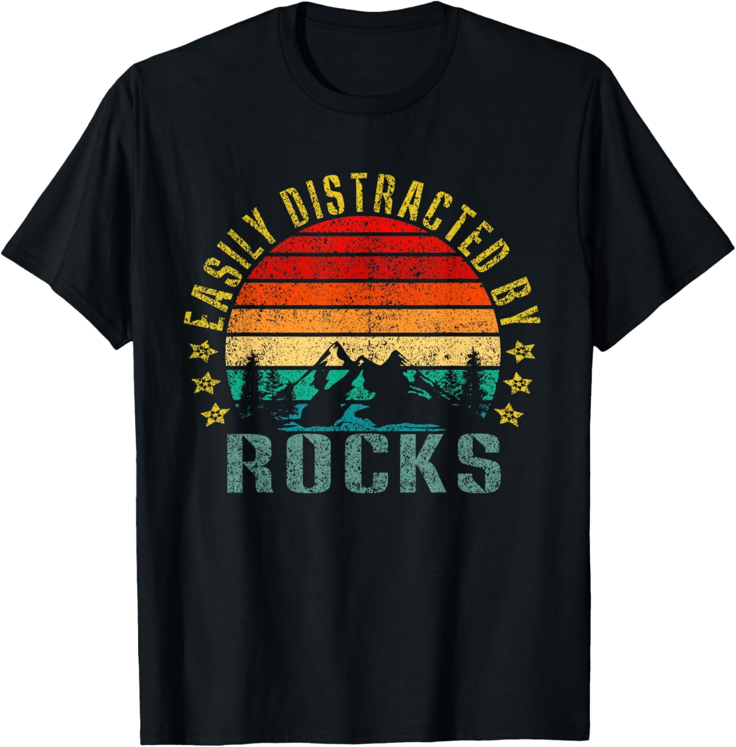 Easily Distracted By Rocks Funny Retro T-Shirt - Walmart.com