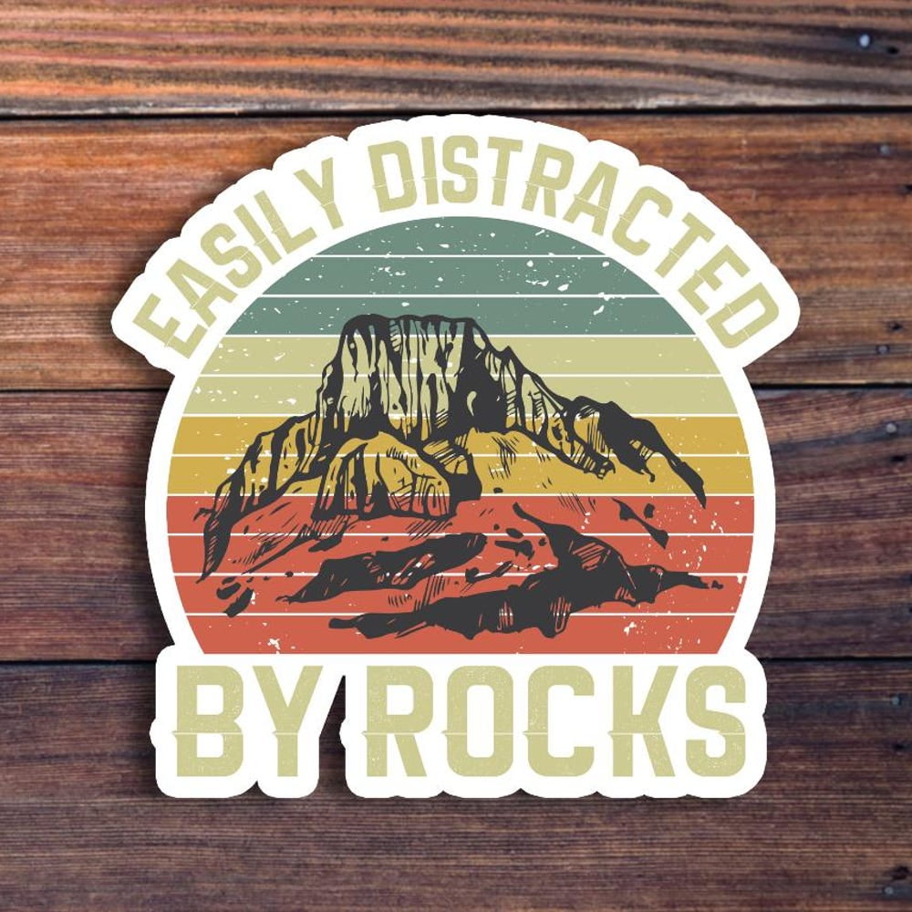 Easily Distracted By Rocks Sticker, Rocks Stickers Phone Decal Water ...