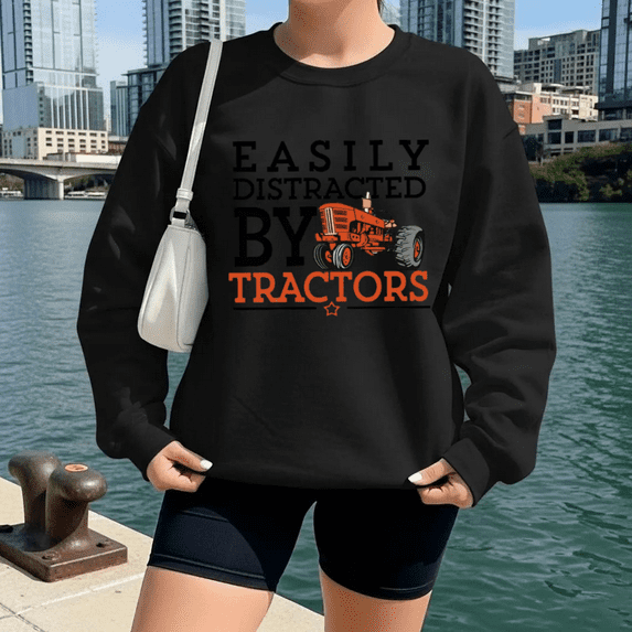 Easily Distracted By Tractors Funny Farmer Farming Life Humor ...