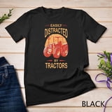 Easily Distracted By Tractors Funny Tractor Farmer Farming Graphic Tee ...