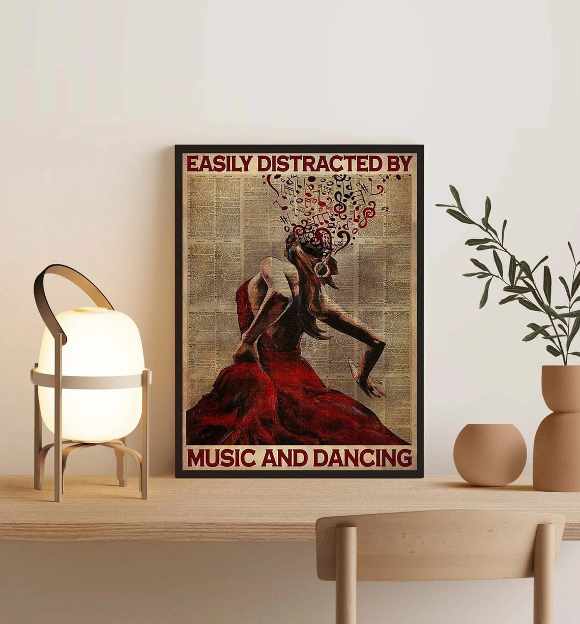 Easily Distracted By Music And And Dancing Poster, Vintage Dancing Poster, Music Lover , Vintage ...