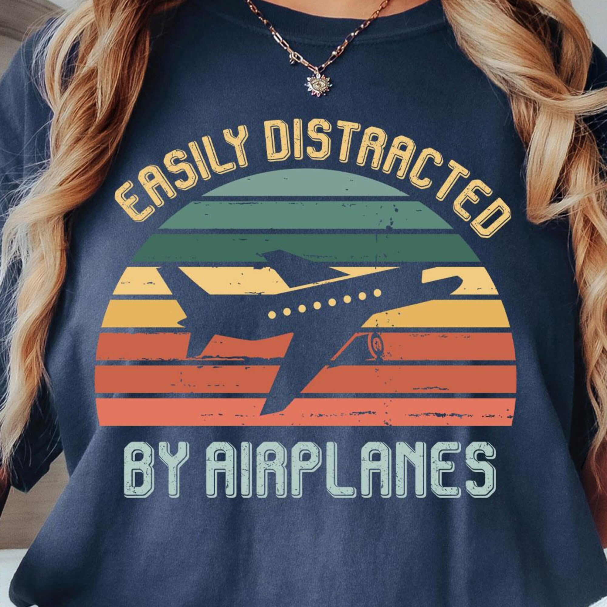 Easily Distracted by Airplanes Gift for Airplane Lover Aviation Shirt ...