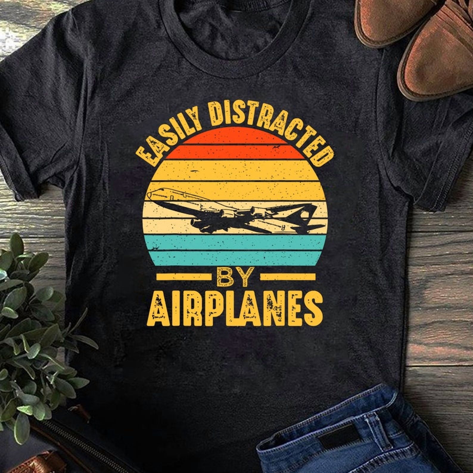 Easily Distracted by Airplanes Pilot Gifts Funny Aviation Alphabet ...