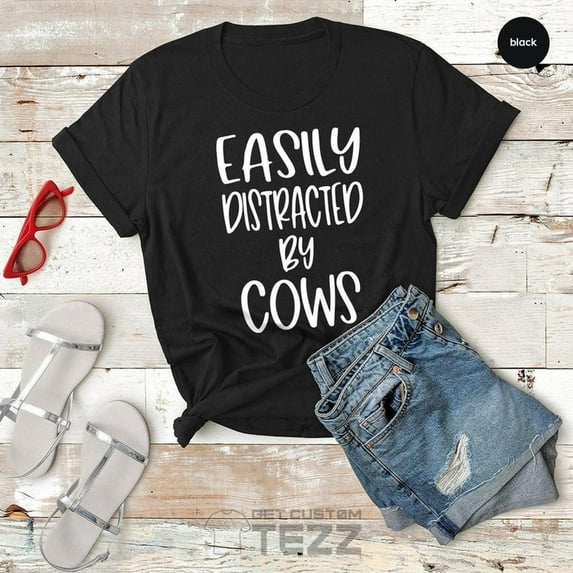 Easily Distracted by Cows S1Hirt, Funny Cow T1EE, Cow Lover S1Hirt ...