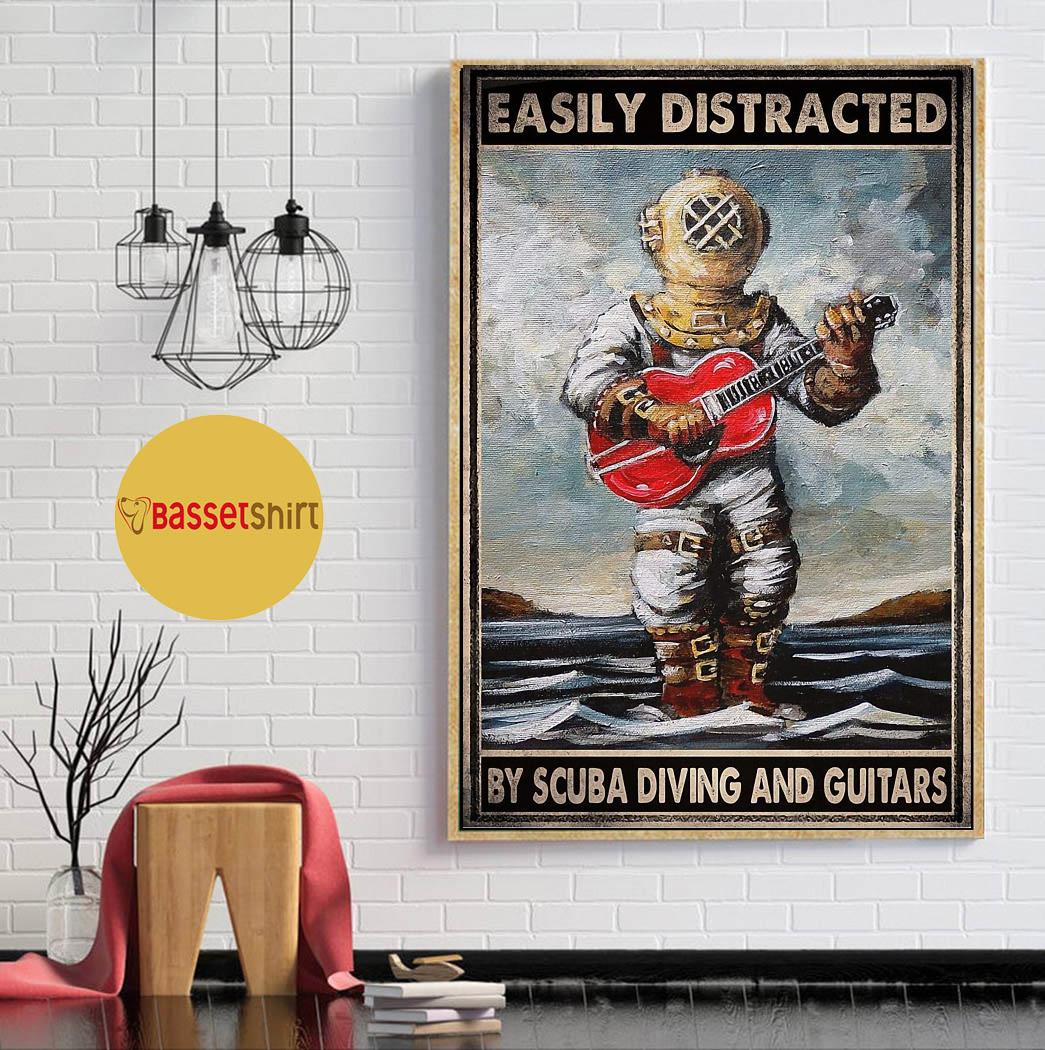 Easily distracted by scuba diving and guitars poster 24 x 36 Inch ...