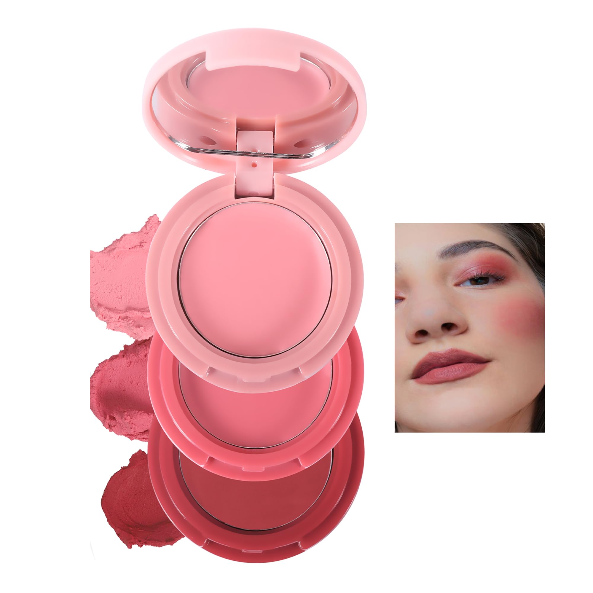 Easilydays Strawberry Blush Tint Trio Wonder, Multi-Use Makeup Powder ...