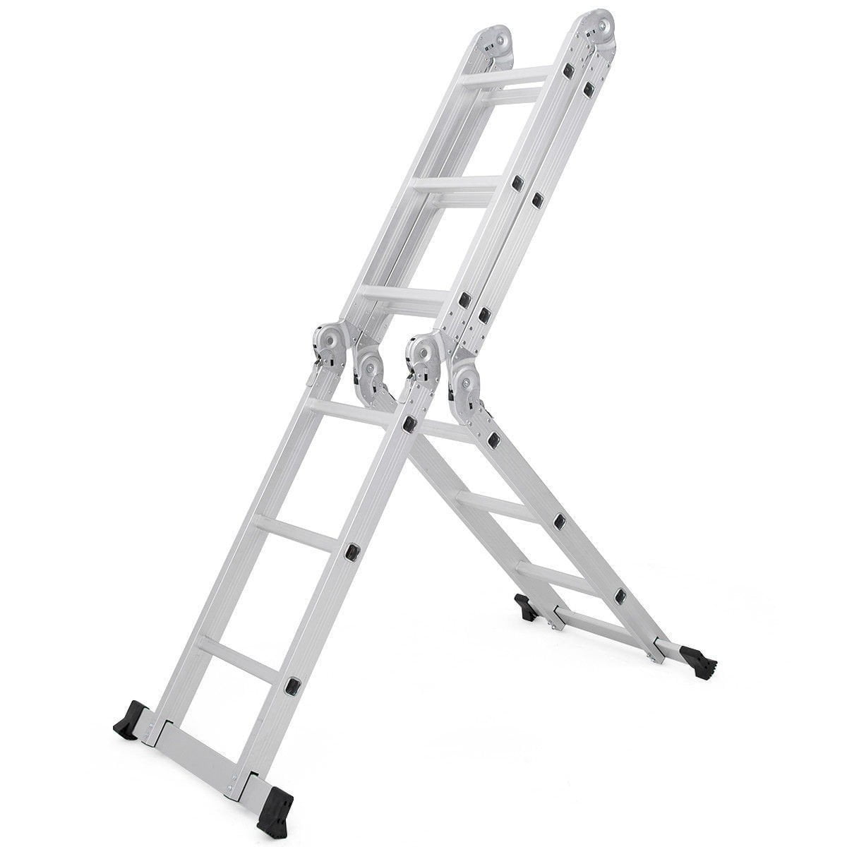 EasingRoom 12.5FT 12-Steps Scaffold Ladder, 7 in 1 Aluminium Extension ...