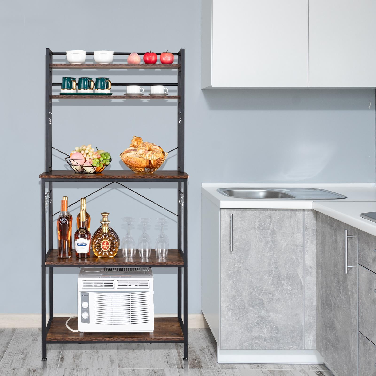 EasingRoom 5-Tier Bakers Rack Free Standing Kitchen Storage Shelving ...