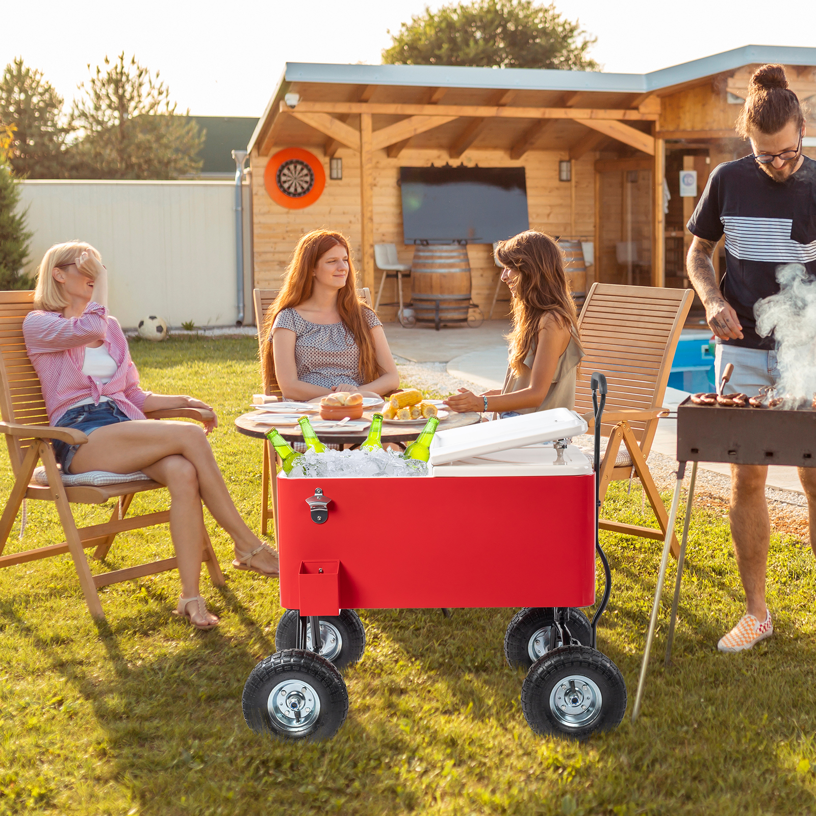 EasingRoom 80 Quart Patio Cooler Cart - Keep Your Drinks Cool in Style ...