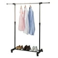 EasingRoom Adjustable Rolling Clothes Rack Single-Bar Hanging Garment ...