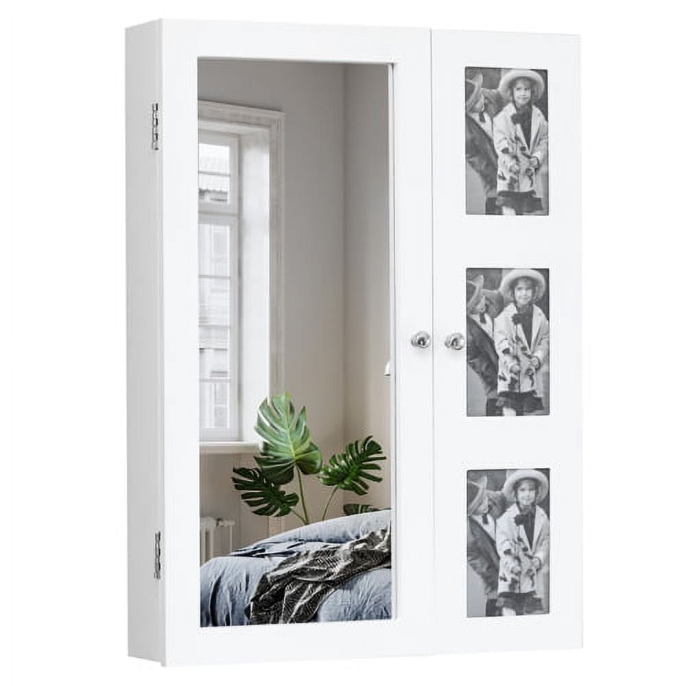 EasingRoom Jewelry Mirror Armoire Cabinet, Small Storage Organizer w ...
