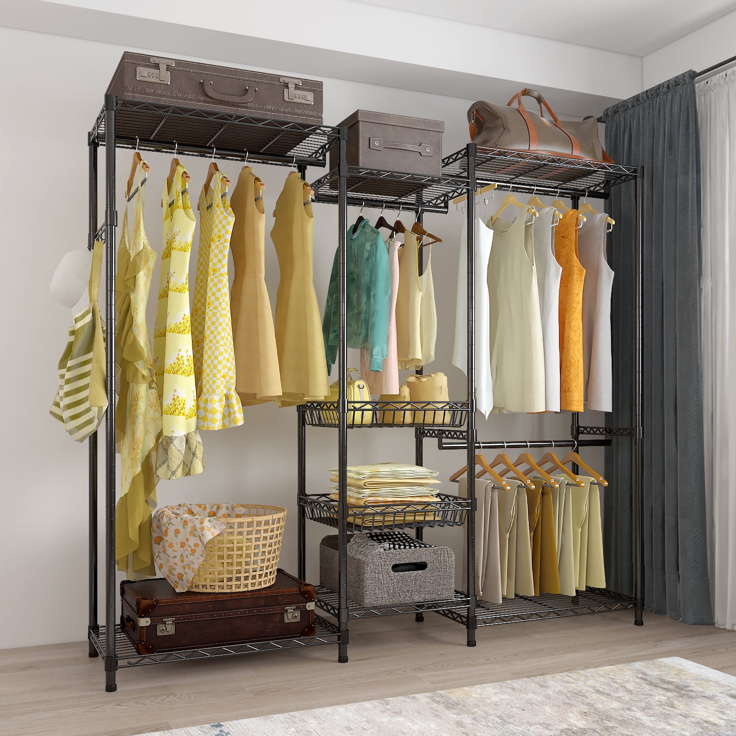 EasingRoom Wire Garment Rack Clothing Racks for Hanging Clothes, Heavy ...