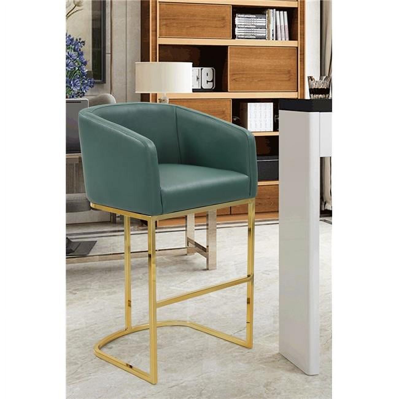 Easly Bar Stool Chair with PU Leather Upholstered Shelter Arm Design ...