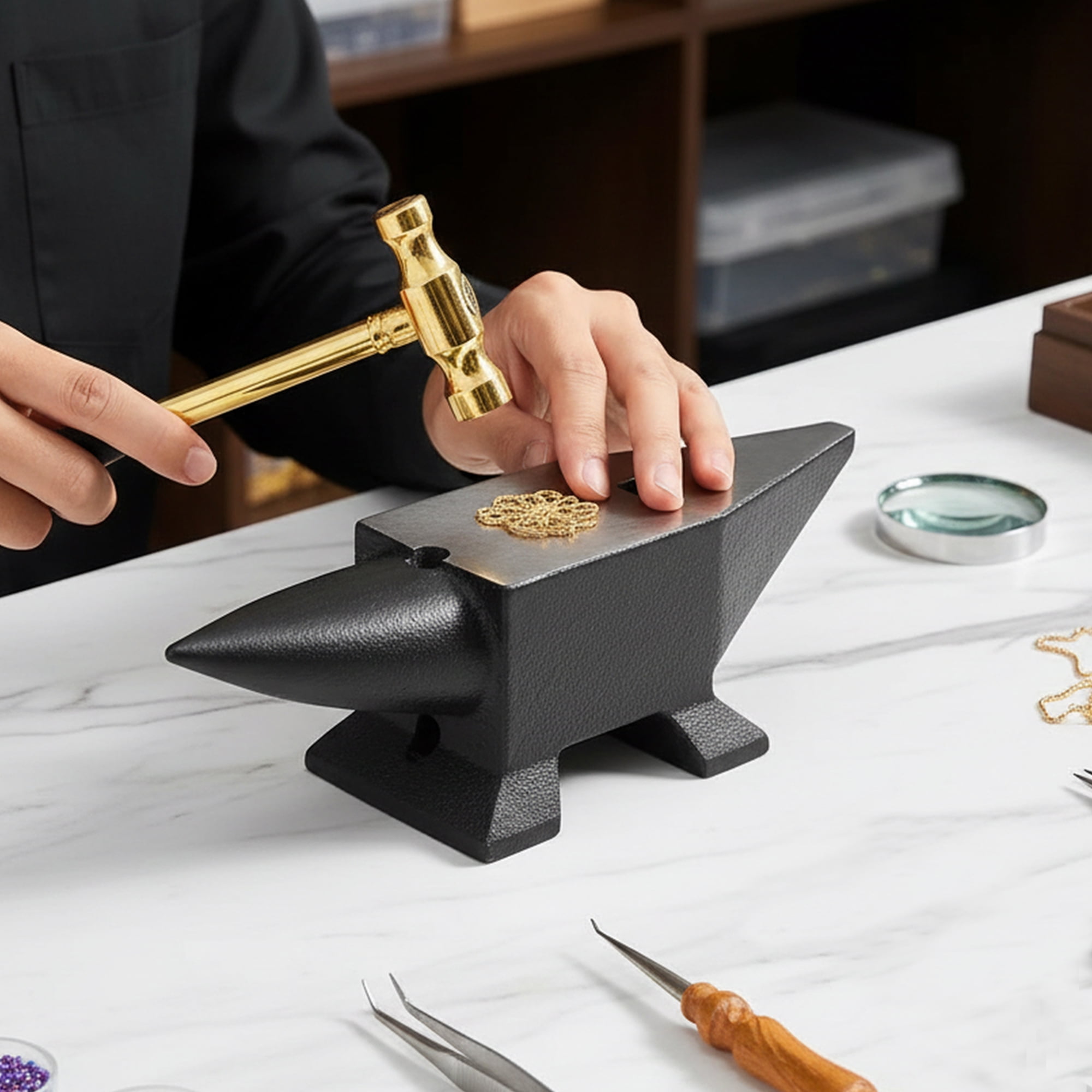 Easmvetaln 22Lbs Cast Steel Anvil with Large Countertop, Anvils for ...