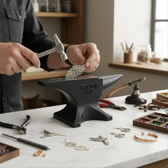 Easmvetaln 25Lbs Cast Steel Anvil with Hardy Hole & Pritchel Hole ...