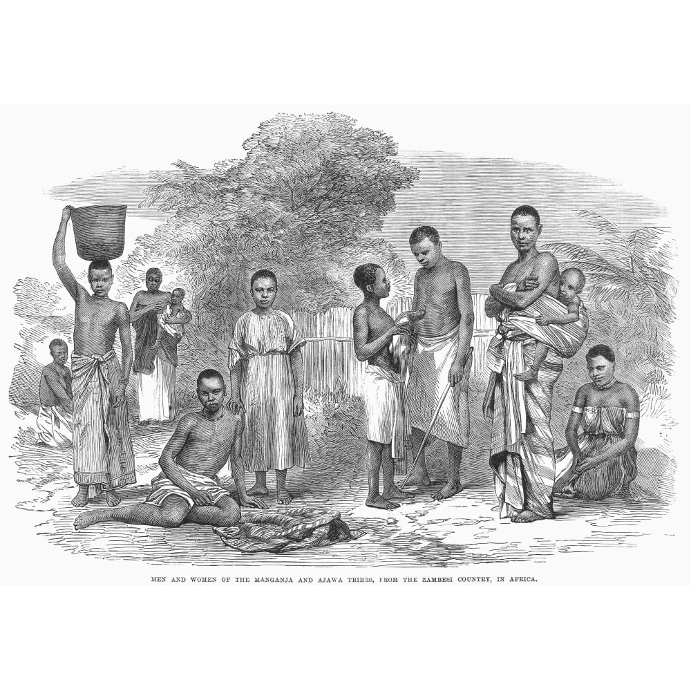 East Africa Ajawa 1864. Nmen And Women Of The Ajawa Tribe From The ...