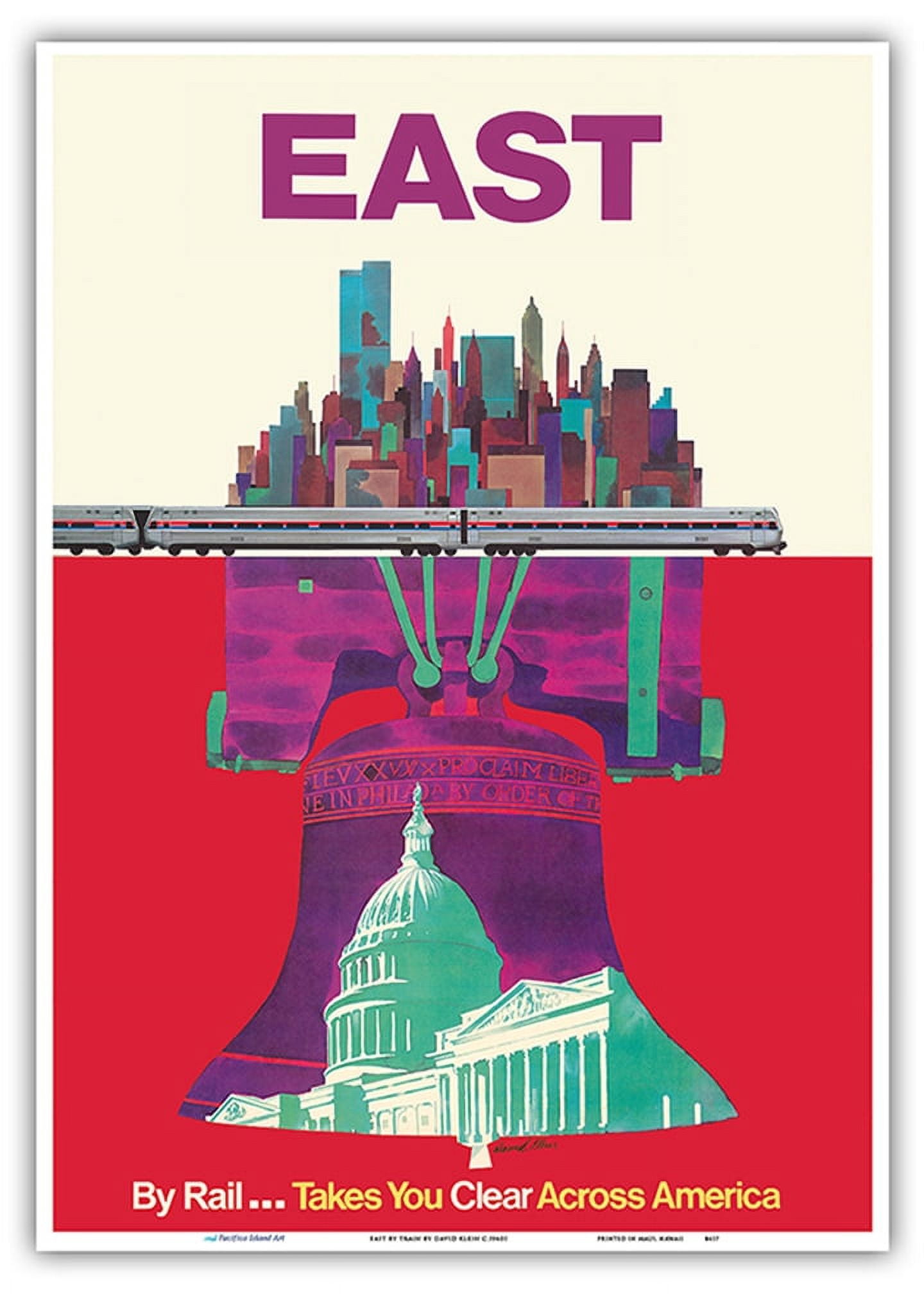 East By Train - Liberty Bell Philadelphia Washington New York - Vintage ...