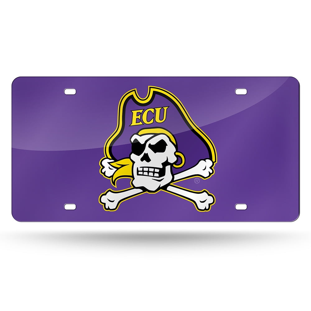 East Carolina Pirates Purple Mirrored Laser Cut License Plate Laser Tag ...