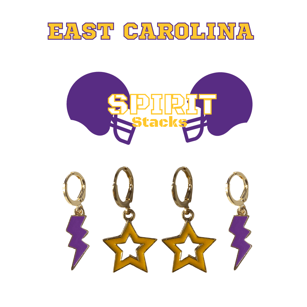 East Carolina University Spirit Stack purple mini enamel bolts and ...
