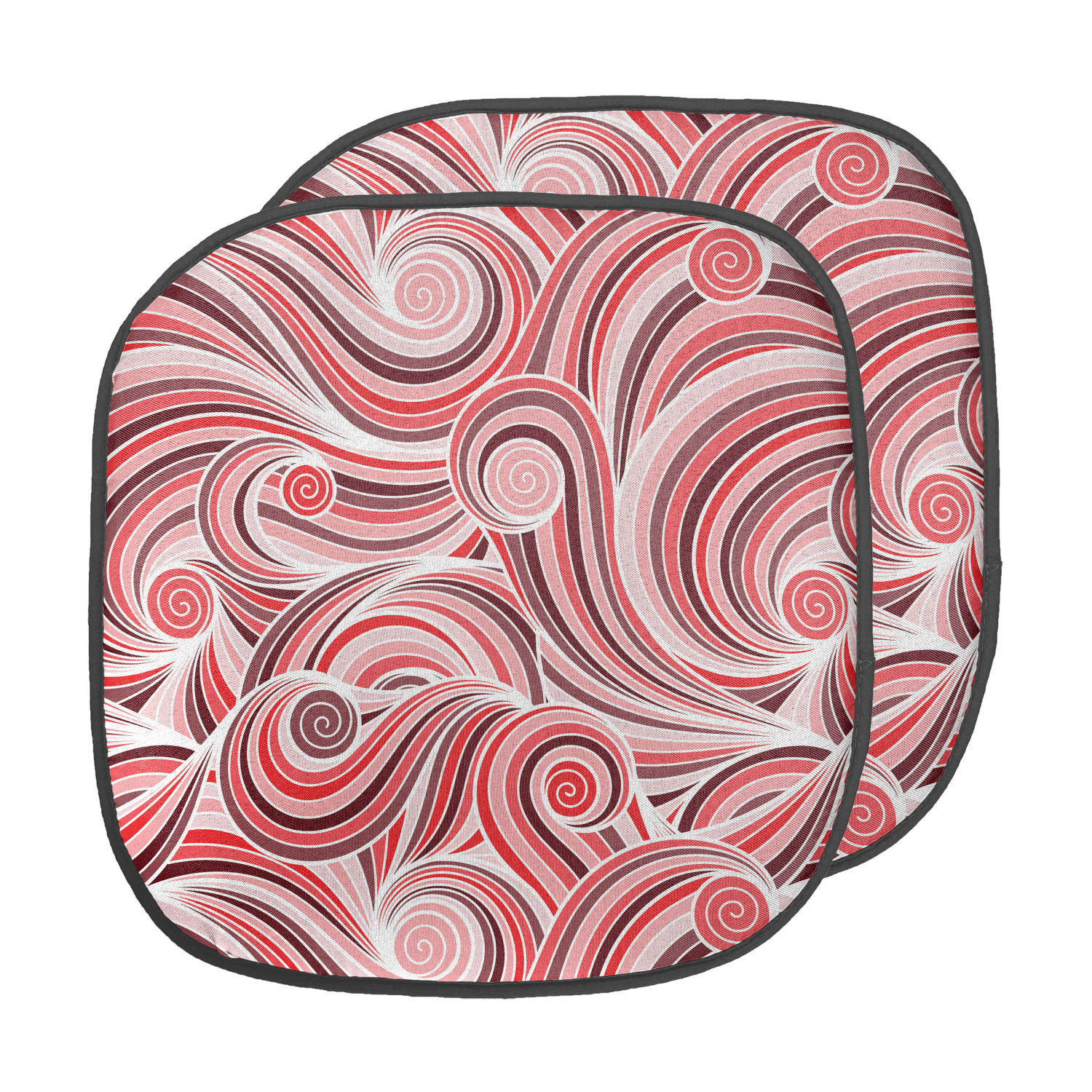 East Chair Seating Cushion Set of 2, Floral Retro Pattern Doodles ...