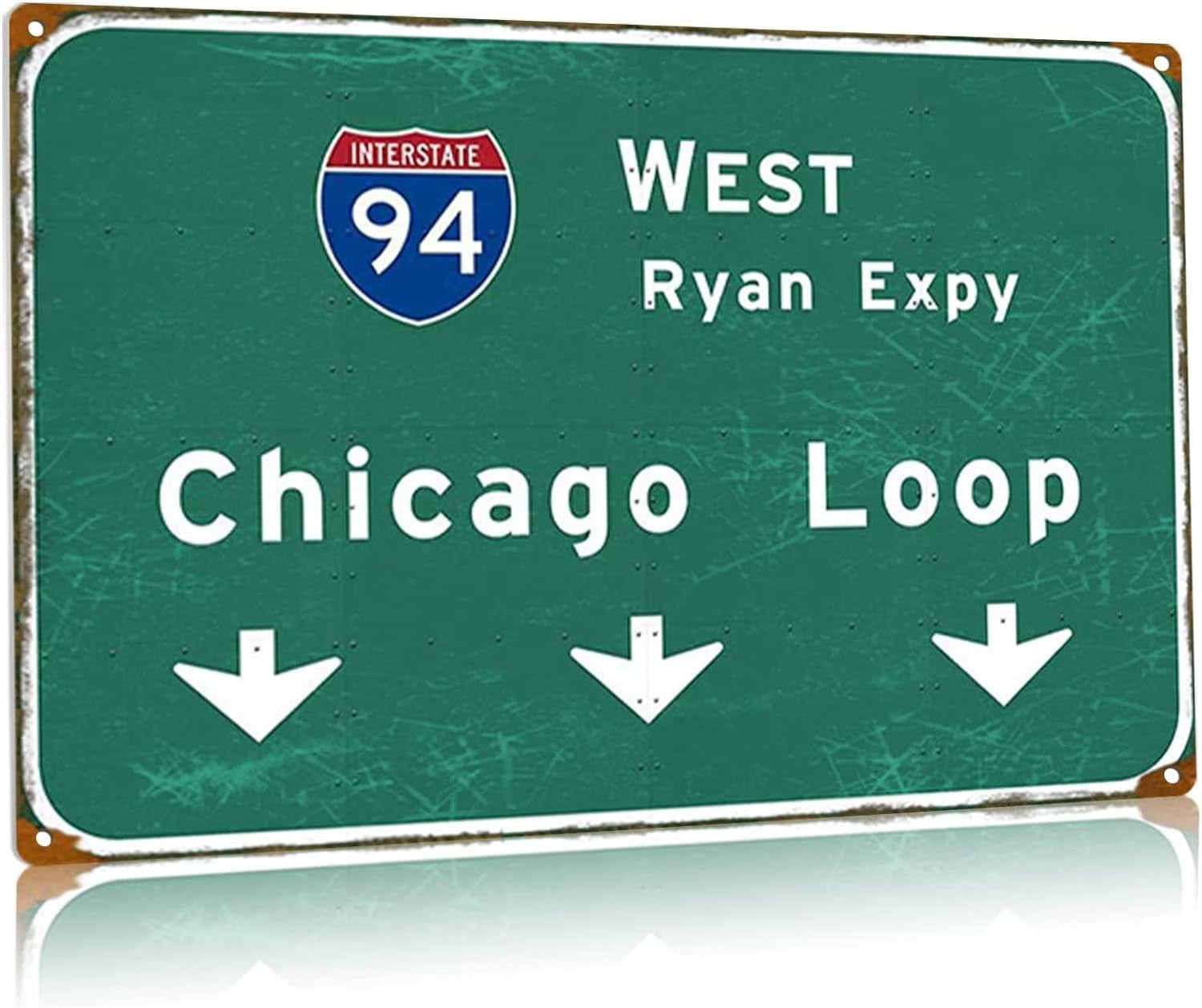 East Chicago Loop Interstate 94 Road Sign Highway Direction Metal Sign ...