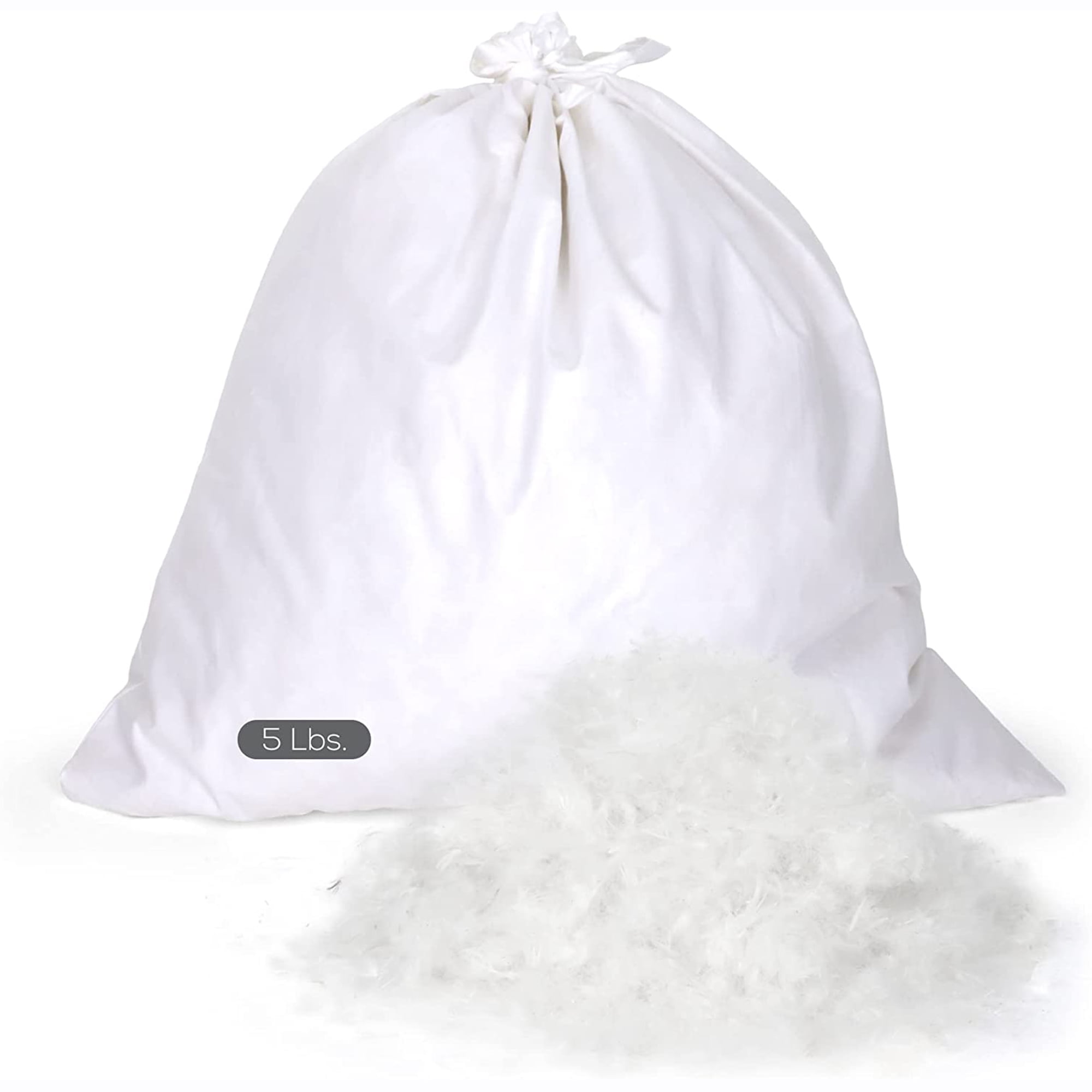 East Coast Bedding Natural Down Feather Pillow Filler Stuffing, 5-lb ...