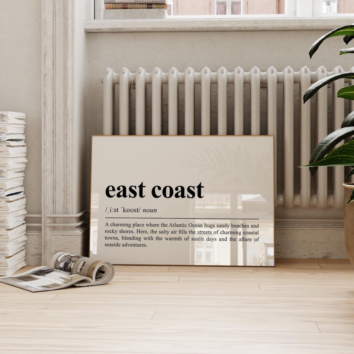 East Coast Definition Wall Art, Coastal Art Print, Beach Quote Print ...