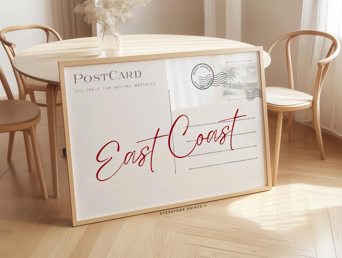 East Coast Post Card, Trendy Coastal Wall Art, Coastal Granddaughter ...